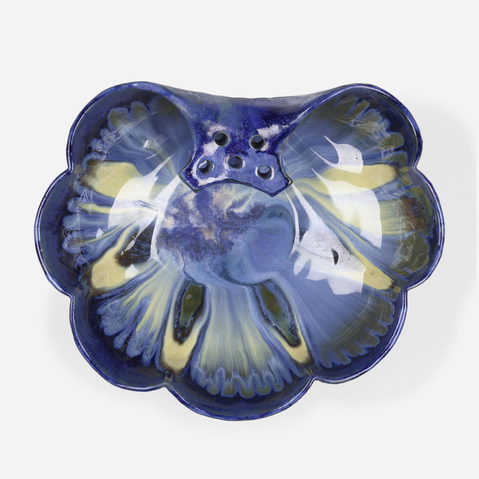 Fulper Pottery, flower frog center bowl - Apr 30, 2020 | Rago Arts and ...