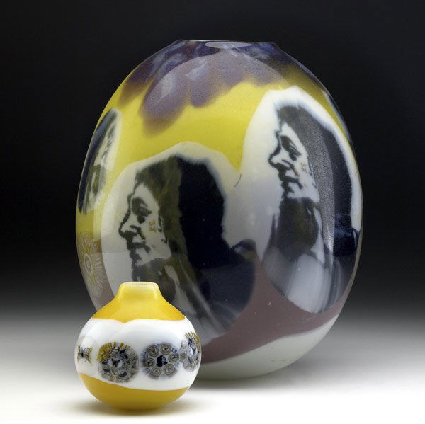 389: RICHARD RITTER Two "Kaete" glass vases