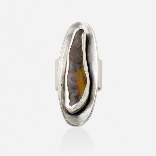 Sam Kramer, Sterling Silver And Tortoise Shell Ring