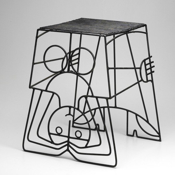 1060: JOHN RISLEY; Figural table/bench