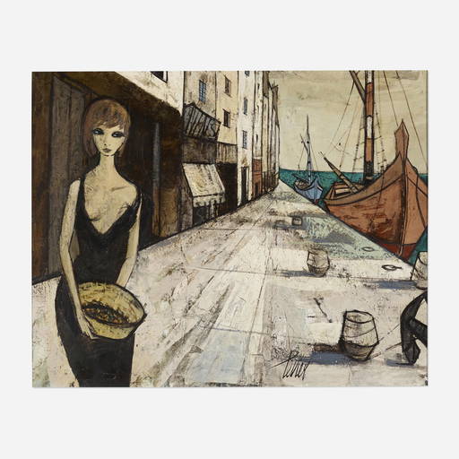 Charles Levier, Jeune fille dans un port - Oct 06, 2022 | Rago Arts and ...