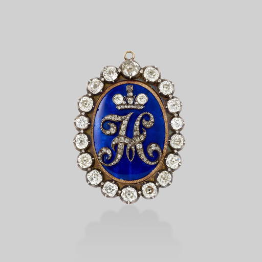 19th Century Antique, Diamond Monogram Pendant