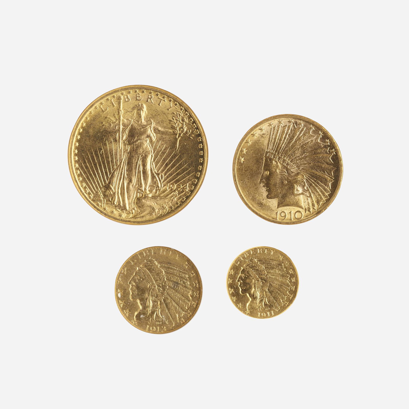 U.s. Four Coin Gold Type Set