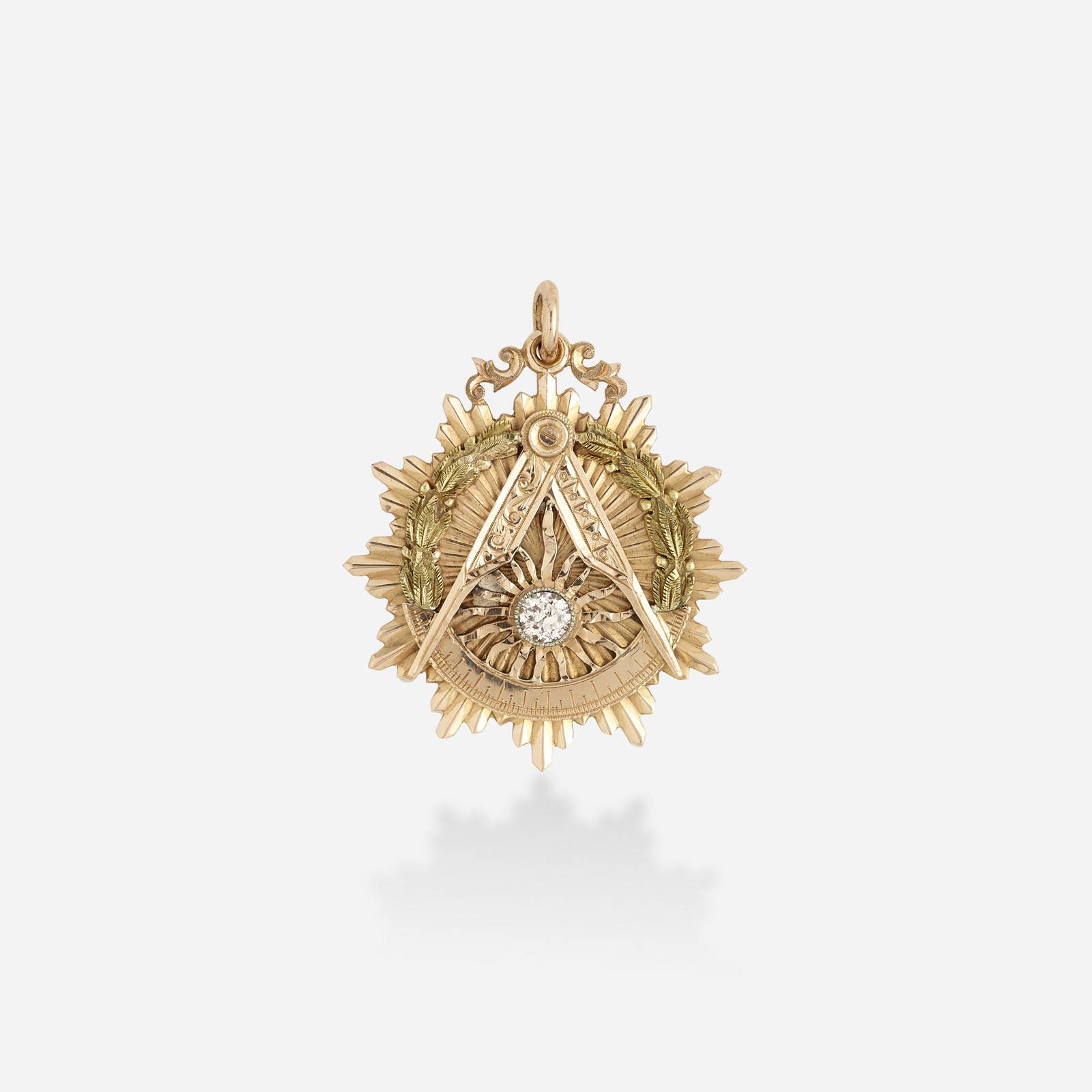Diamond And Gold Freemason Medal Pendant Auction