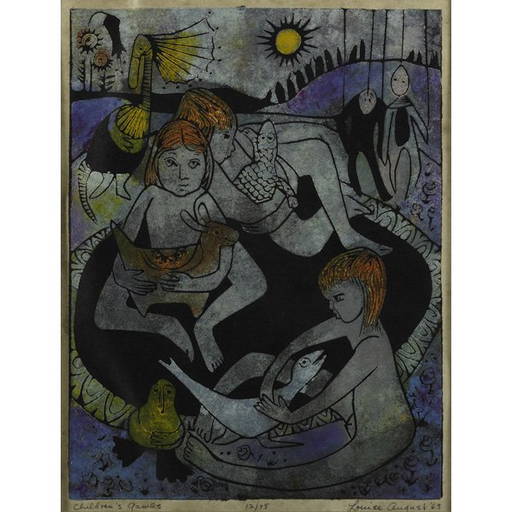 Two American Woodblock Prints; John Murray Barton