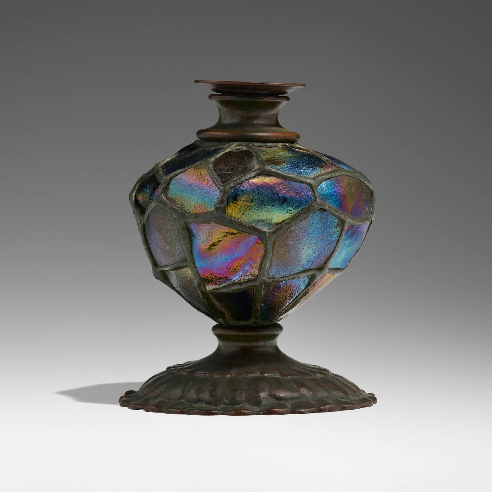 Tiffany Studios, Rare Turtleback Tile Candlestick, Model 1221 Auction