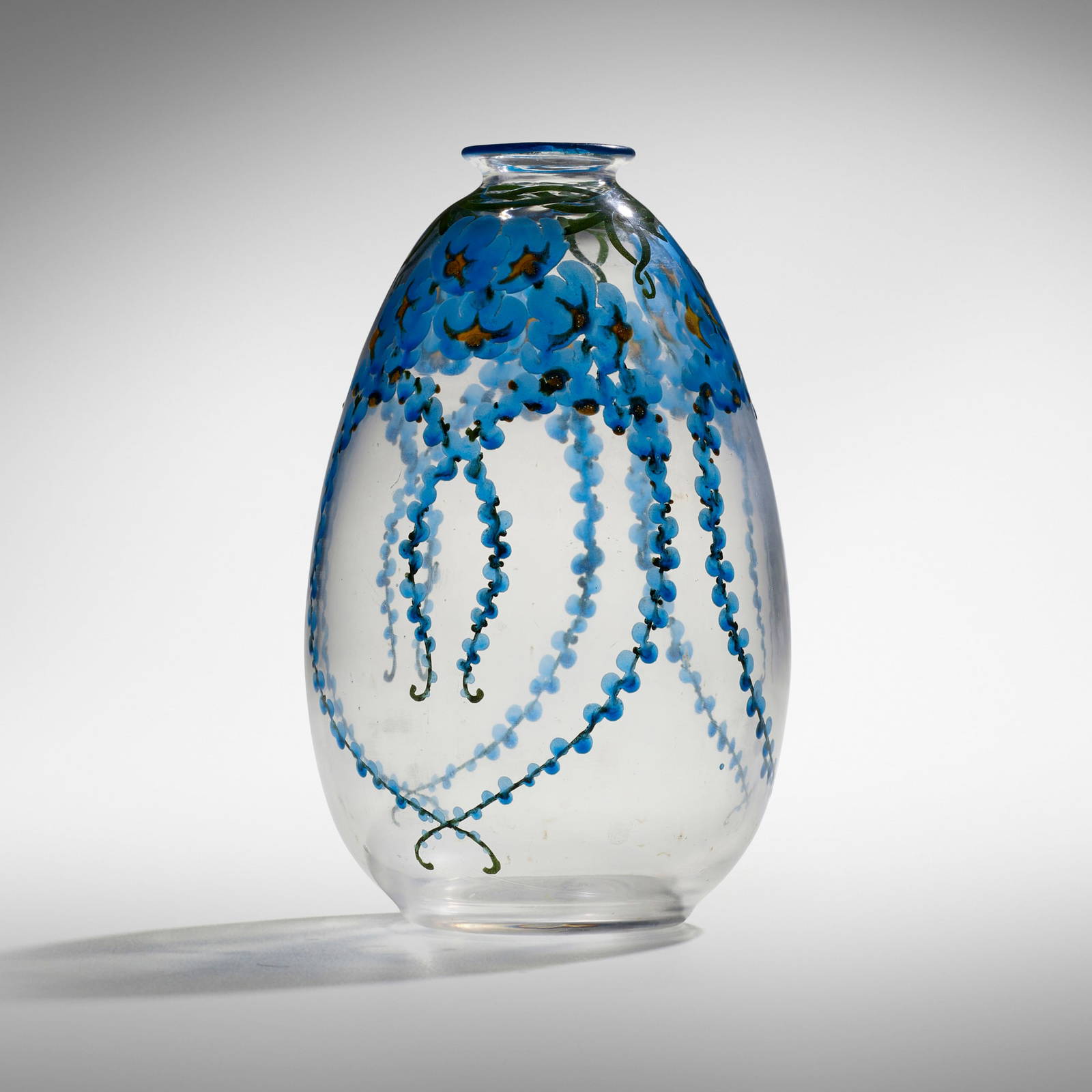 Marcel Goupy, Vase With Wisteria Vines Auction