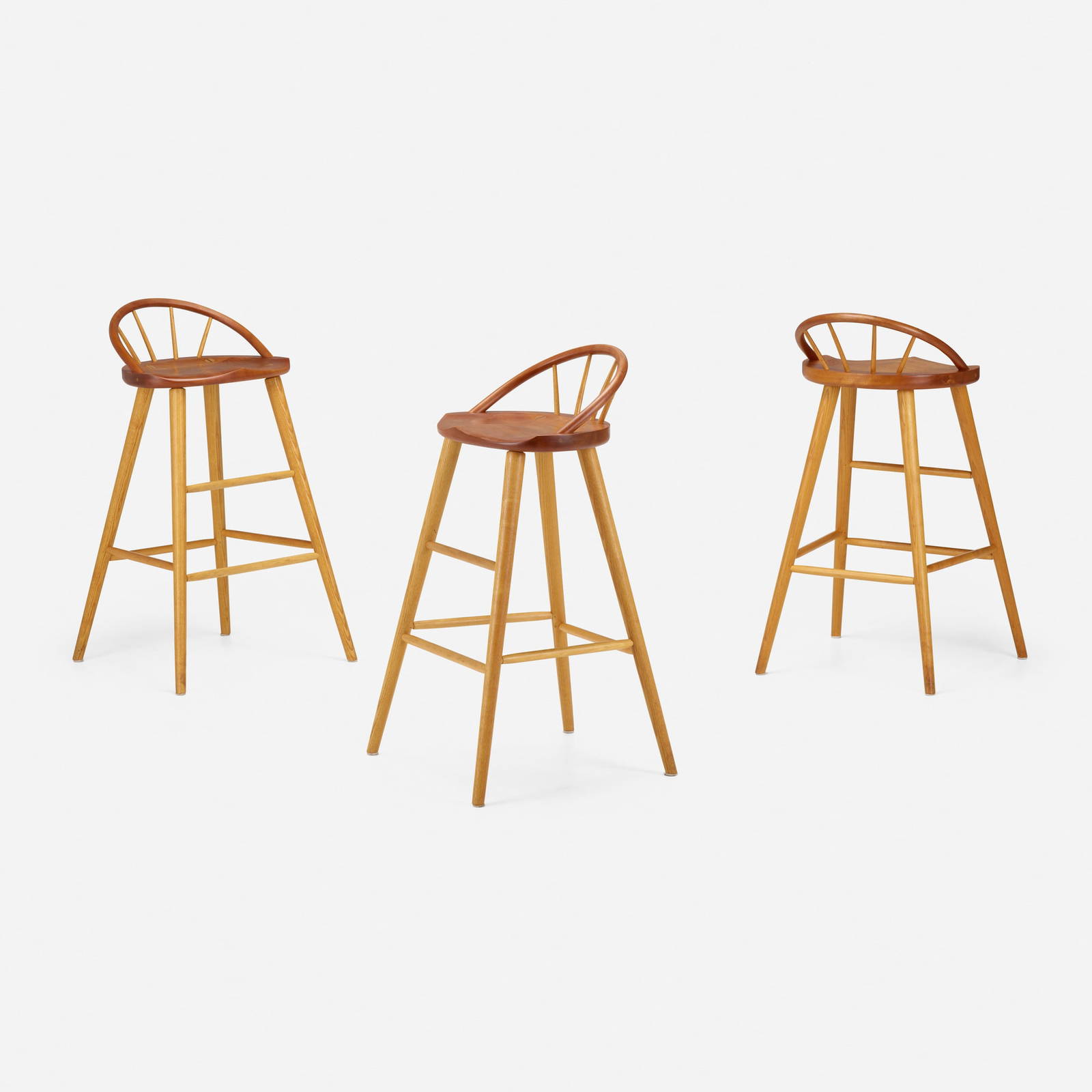 Thomas Moser, Bowback Stools, Set Of Three Auction