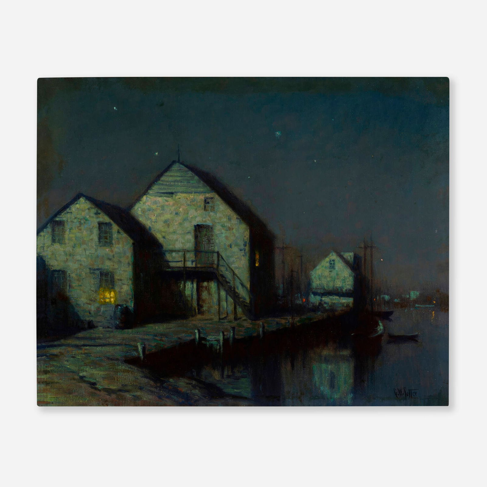 George Sotter, Quiet Harbor, New England Auction