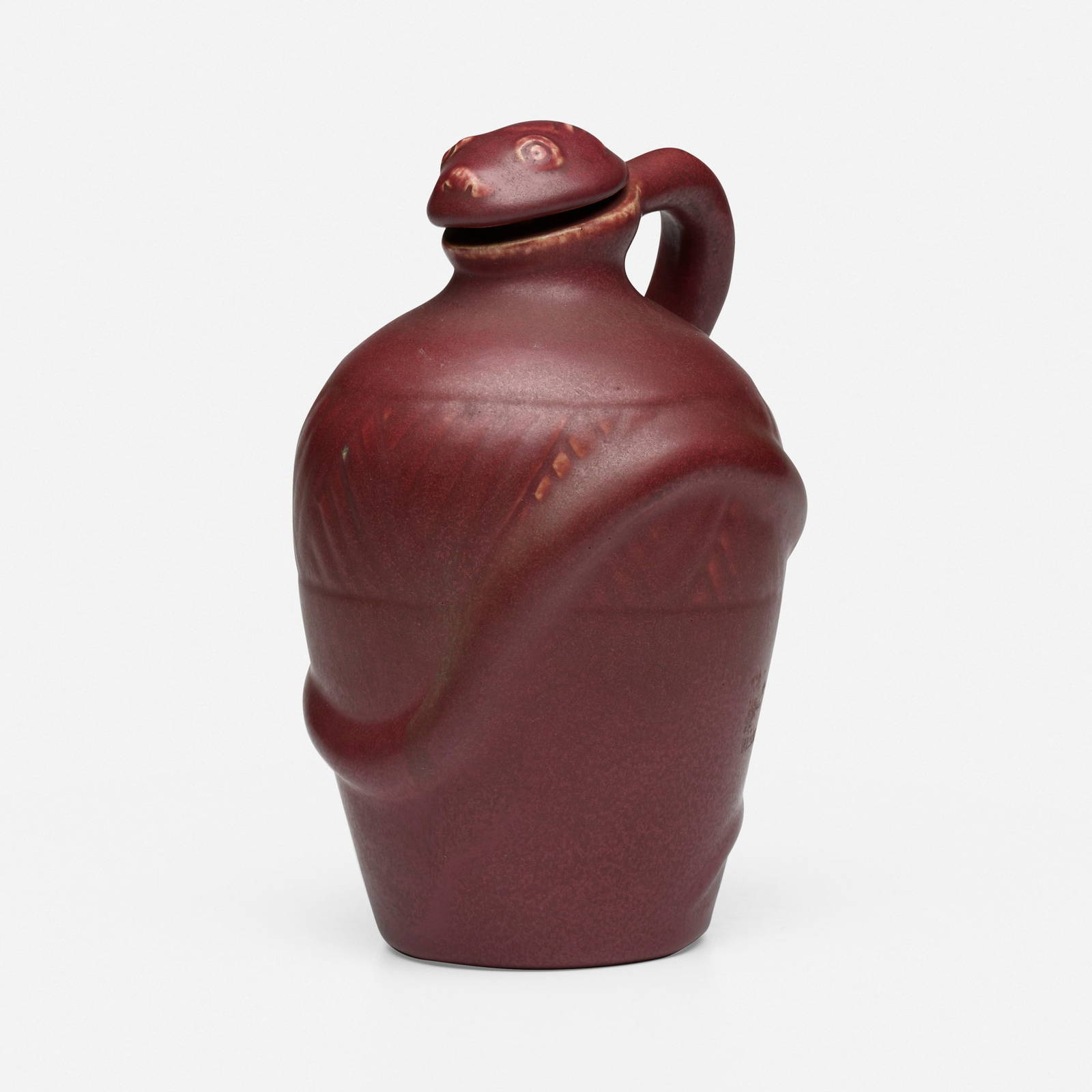 Artus Van Briggle For Van Briggle Pottery, Early Snake Jug, 1902 Auction