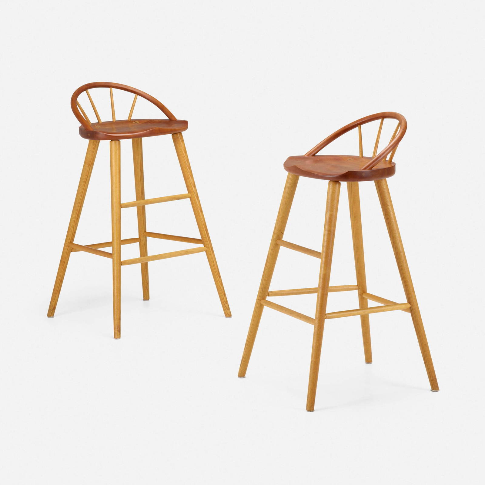 Thomas Moser, Bowback Stools, Pair Auction