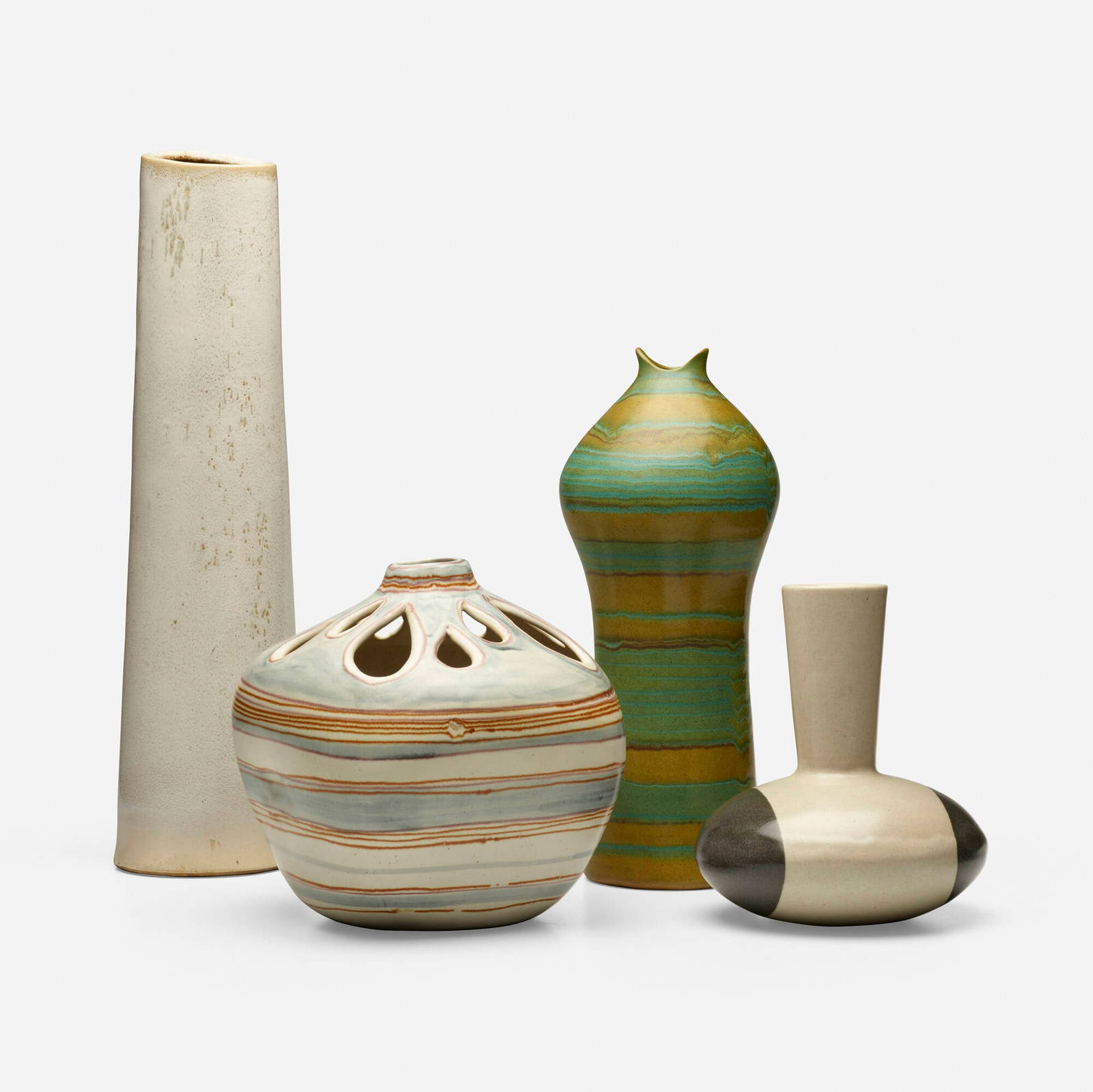 Russel Wright And Glidden Pottery, Collection Of Four Vases Auction