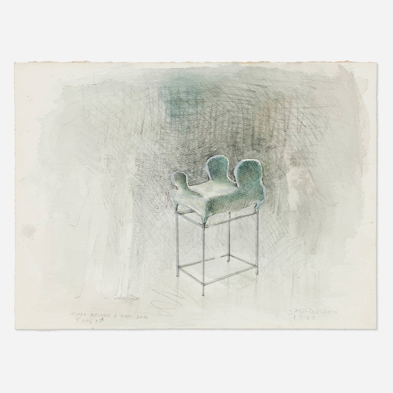 Saint Clair Cemin, Drawing For Untitled With Fins Auction