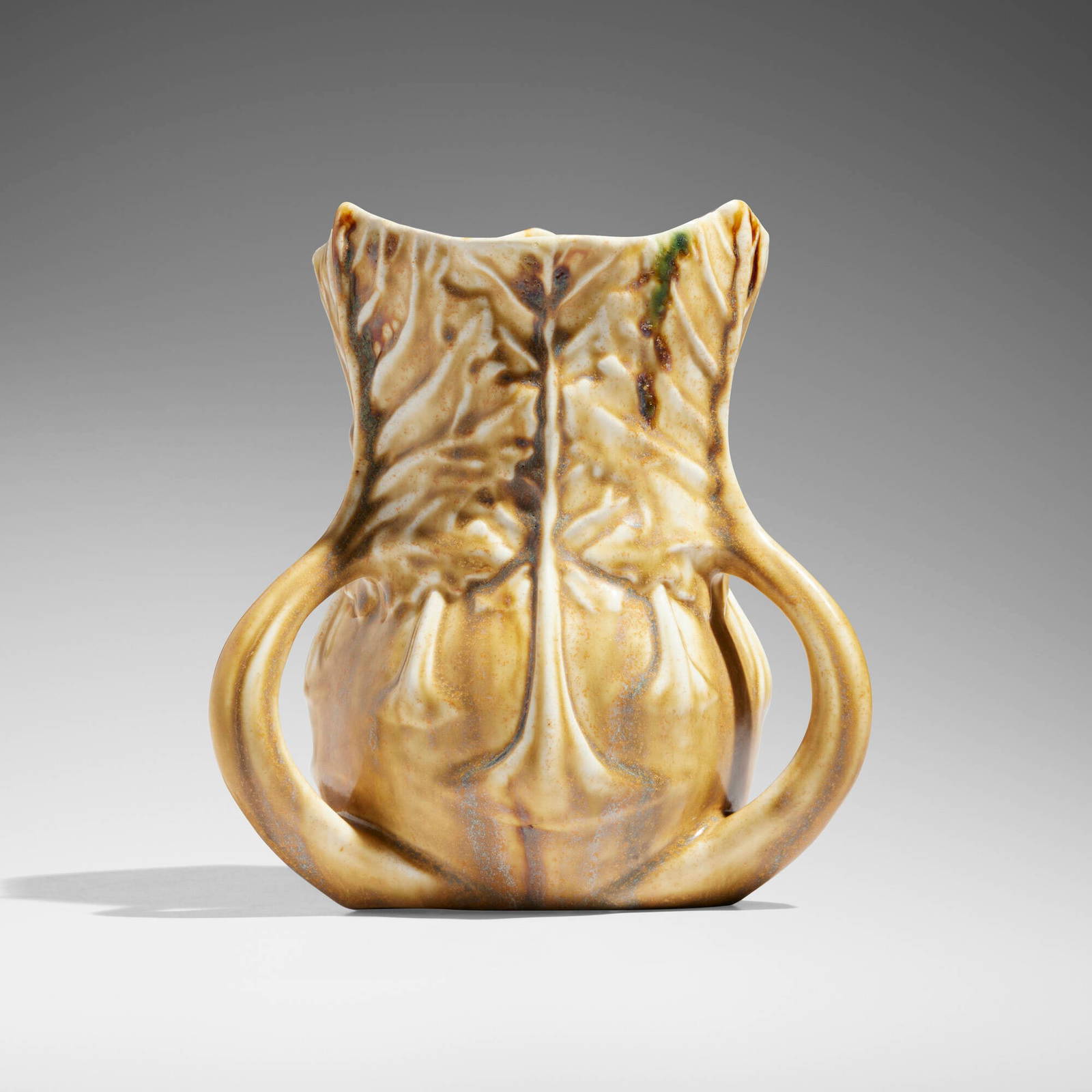 Tiffany Studios, Rare Favrile Pottery Tyg With Chard Leaves Auction