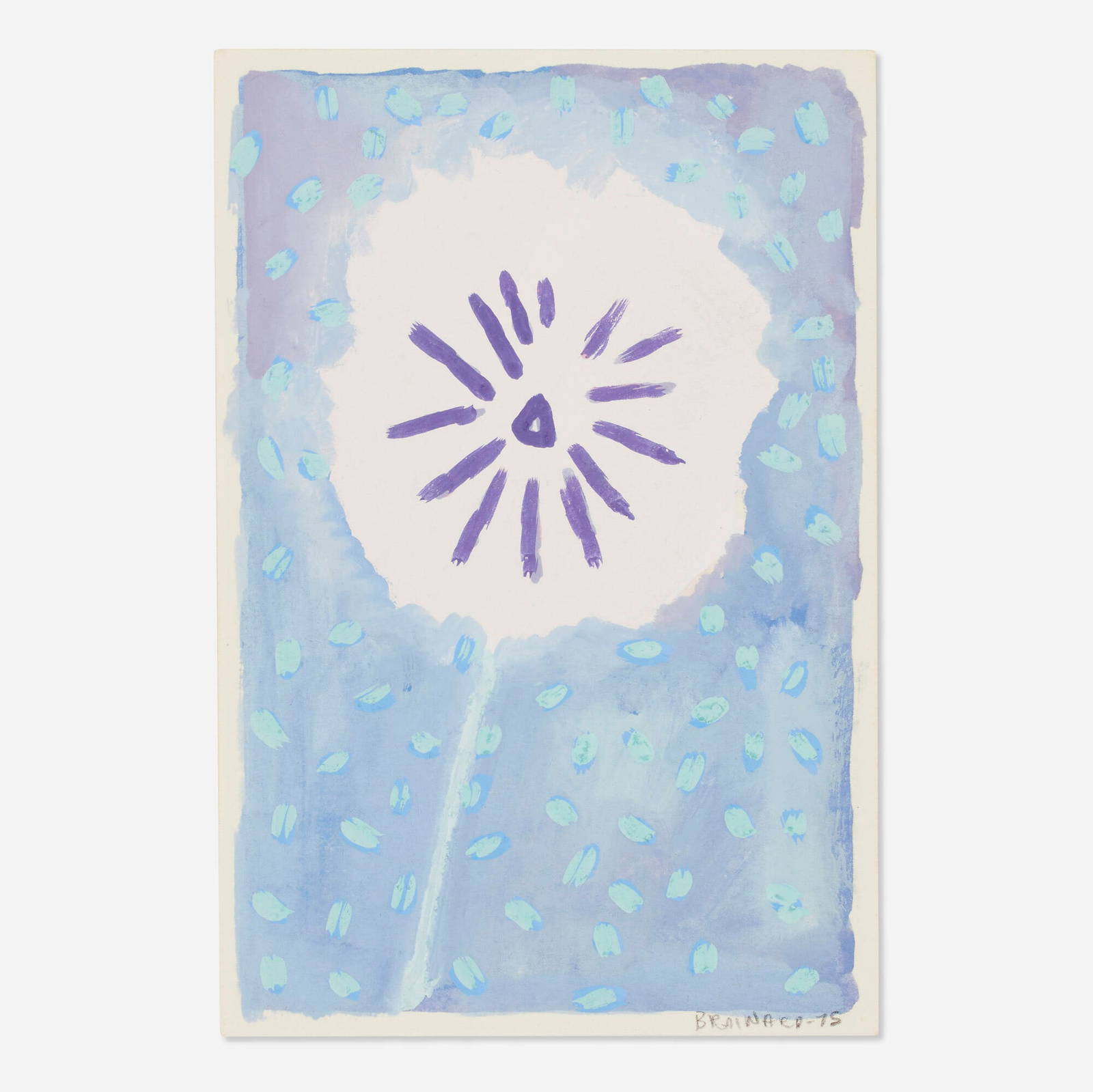 Joe Brainard, White Flower / Blue Background Auction