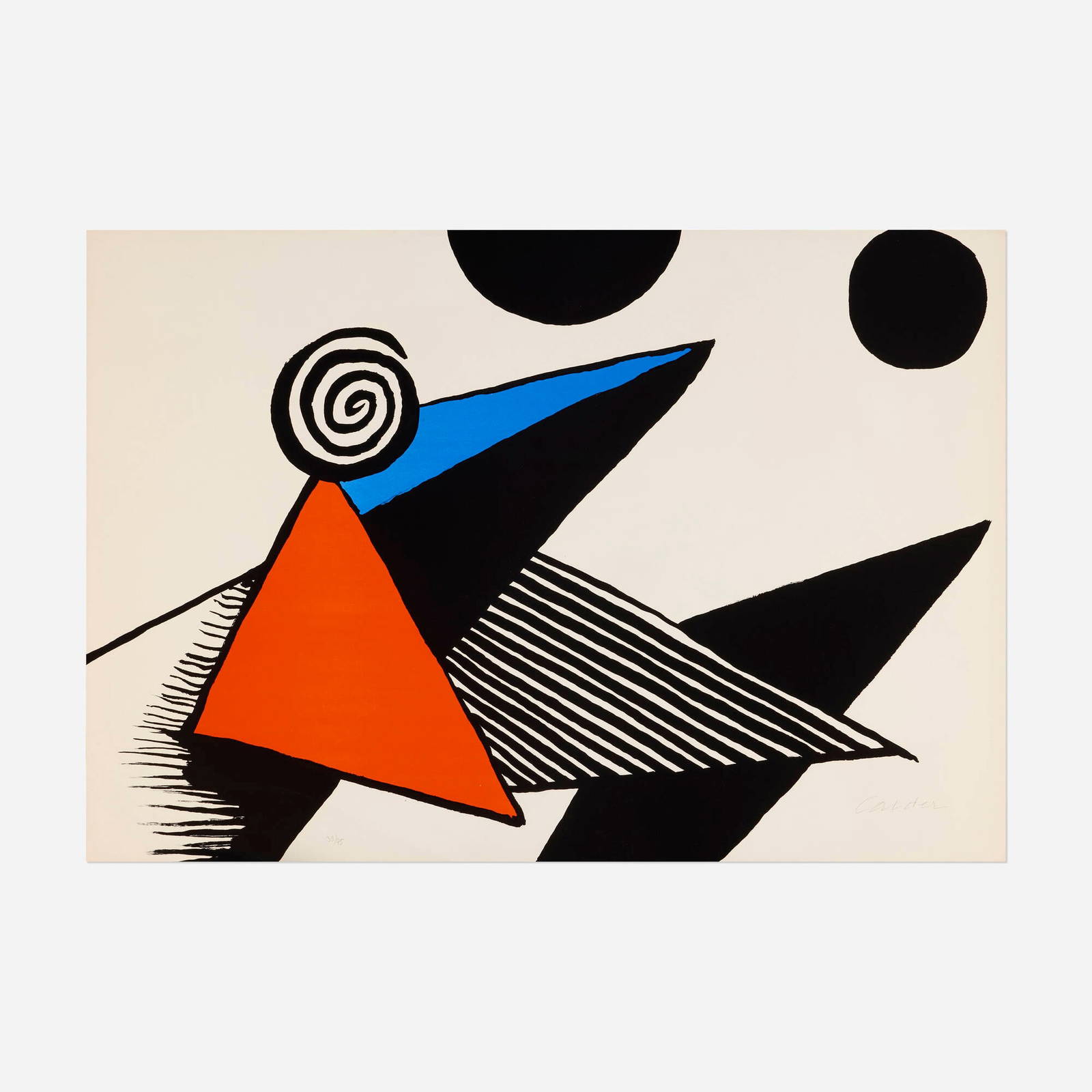 Alexander Calder, Spirale Et Triangle Rouge Auction