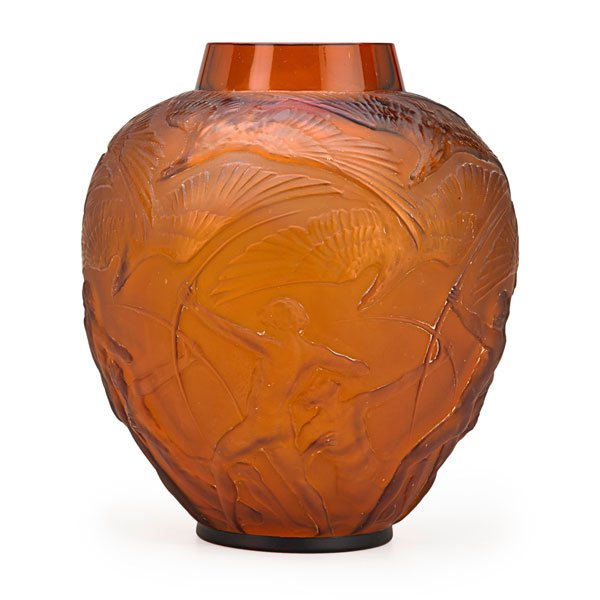 LALIQUE "Malesherbes" vase, amber glass - Mar 01, 2014 | Rago Arts and ...