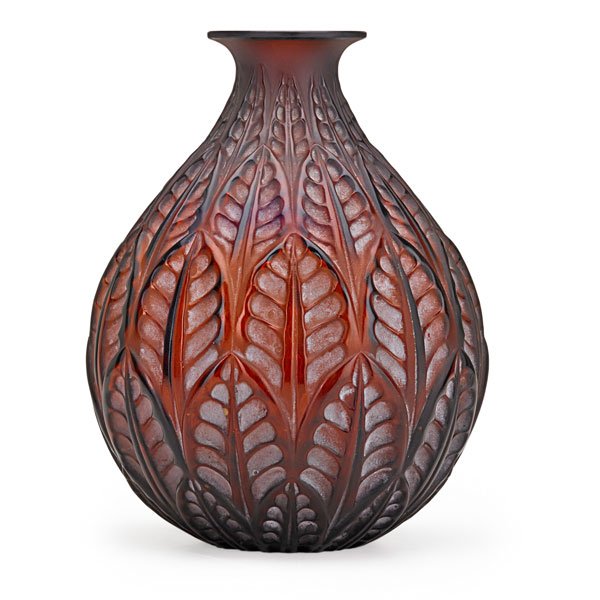 LALIQUE "Malesherbes" vase, amber glass - Mar 01, 2014 | Rago Arts and ...
