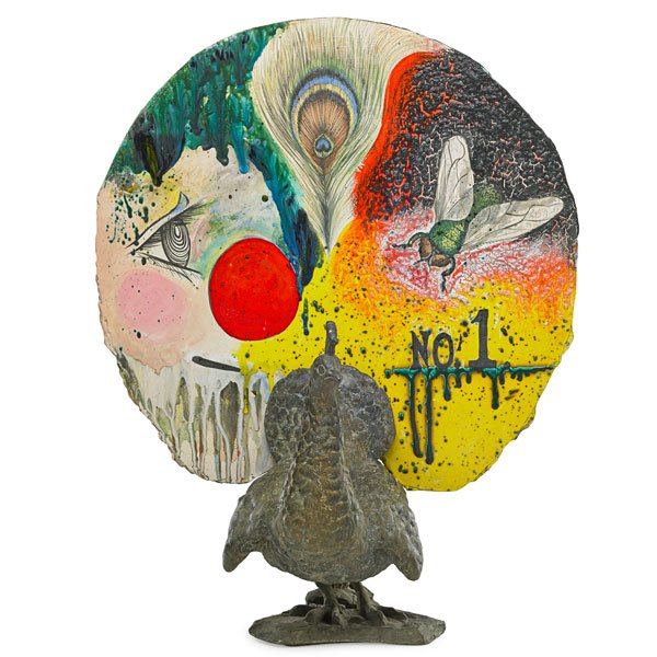 MICHAEL LUCERO Sculpture, "Peacock #1"