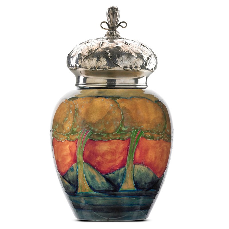 MOORCROFT; SHREVE Eventide vase with sterling lid - Oct 18, 2014 | Rago ...