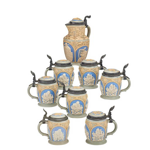 METTLACH RELIEF DRINKING SET - Dec 06, 2014 | Rago Arts and Auction ...