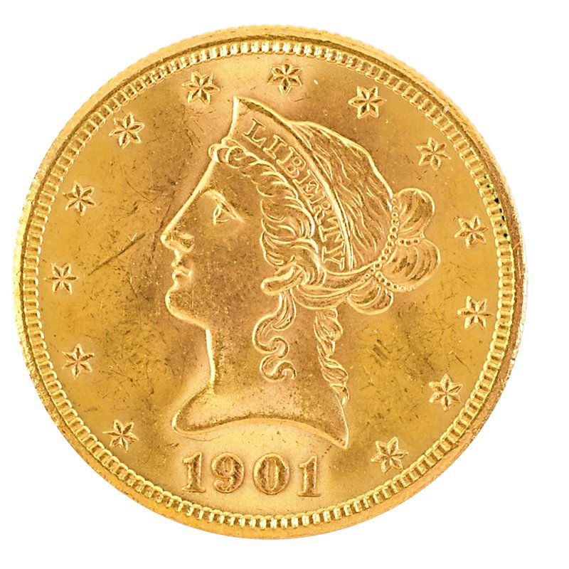 U.s. 1901 Liberty Head Gold $10.00 Coin
