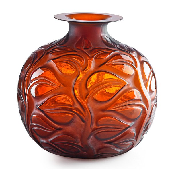 LALIQUE "Malesherbes" vase, amber glass - Mar 01, 2014 | Rago Arts and ...