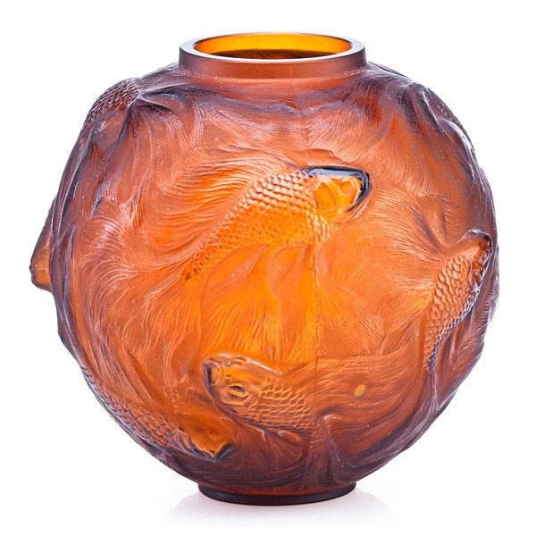 LALIQUE "Malesherbes" vase, amber glass - Mar 01, 2014 | Rago Arts and ...