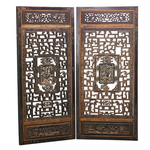 Pair Of Chinese Wood Panels