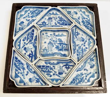 Chinese Export Canton Condiment Set In Box