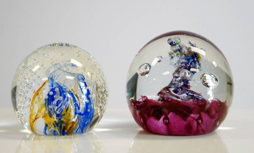 Lot (2) Caithness, Scotland Glass Paperweights