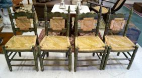 (4) ITALIAN CHIAVARI RUSH SEAT CHAIRS