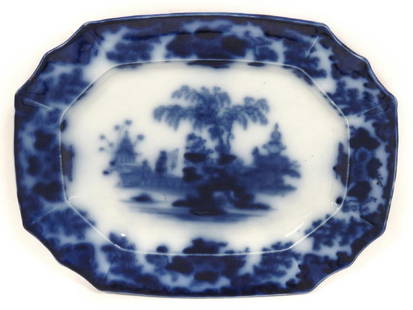 Antique J. & G. Alcock Flow Blue Platter, Scinde
