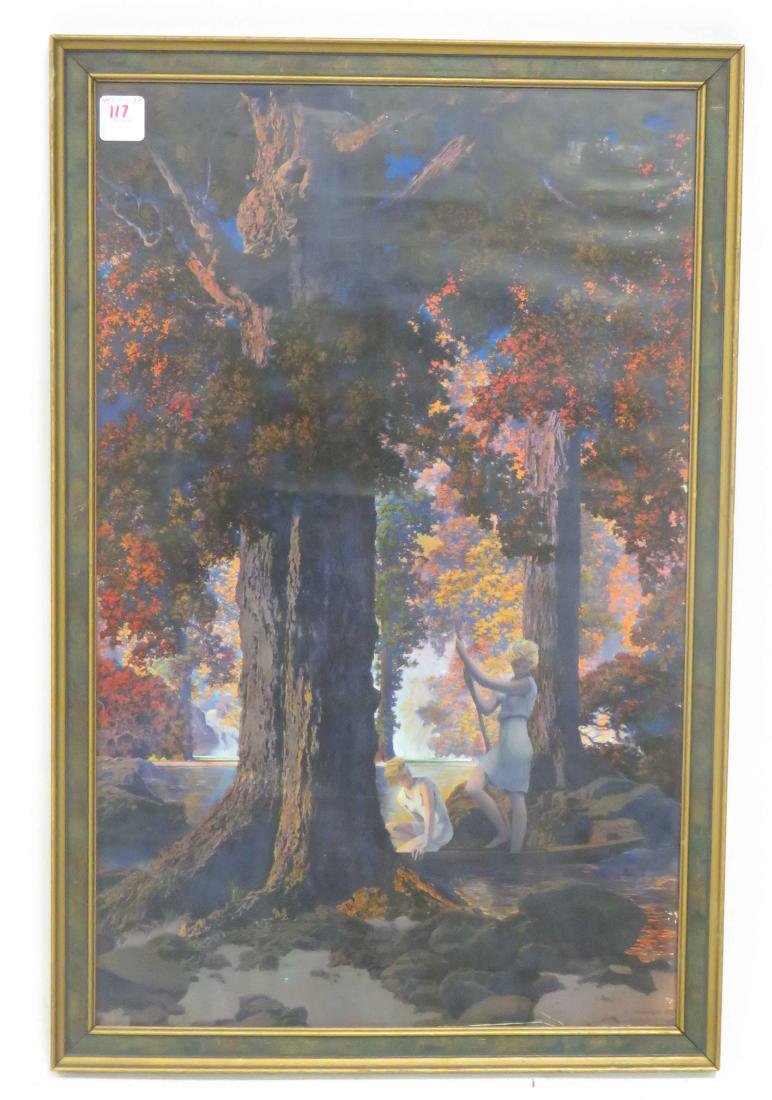 Maxfield Parrish Print, "girls With Trees", 1927.