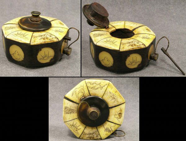 1158: CHINESE IVORY INLAID OPIUM BOX