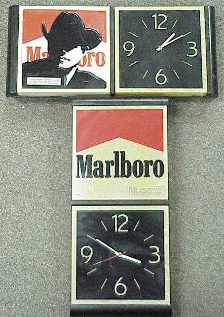 1015: LOT (2) MARLBORO ADVERTISING CLOCKS