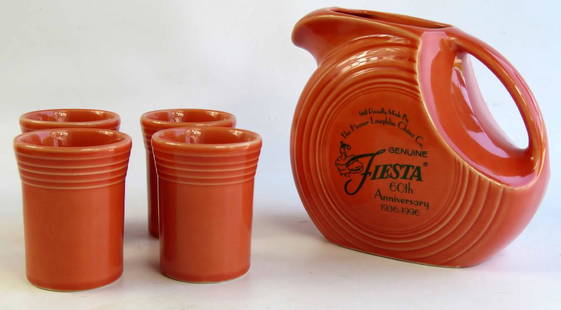 Fiesta Ware Retired Coral Pitcher & Anniversary Pitcher