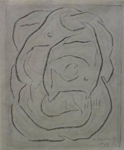 Graphite, Signed Abraham Walkowitz