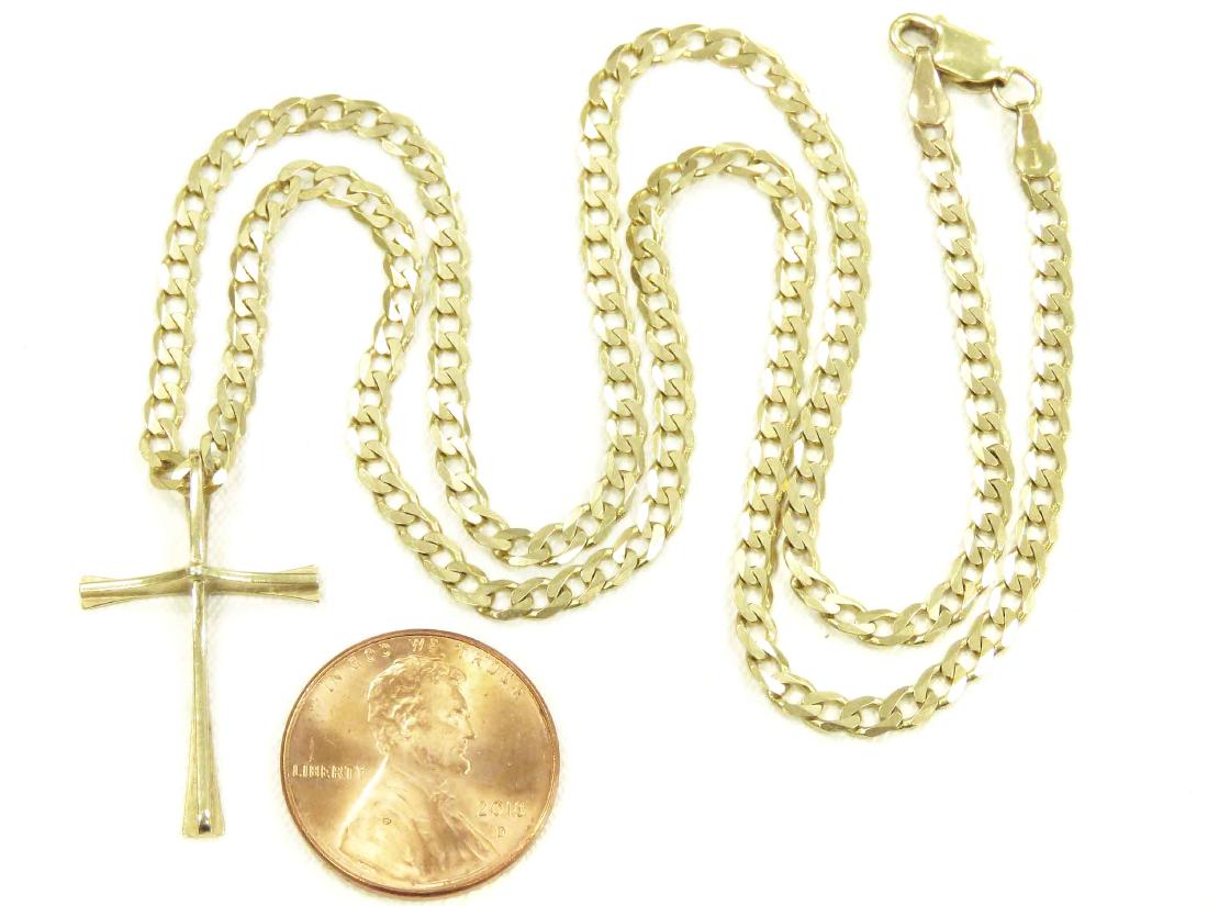 ITALIAN 14K YELLOW GOLD CHAIN NECKLACE WITH CROSS