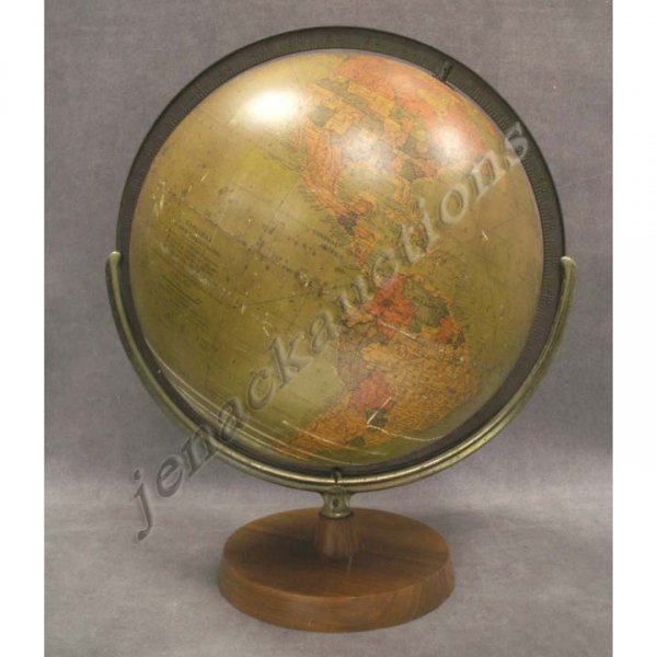 2305: VINTAGE 16-INCH REPLOGLE LIBRARY GLOBE, C.1930'S
