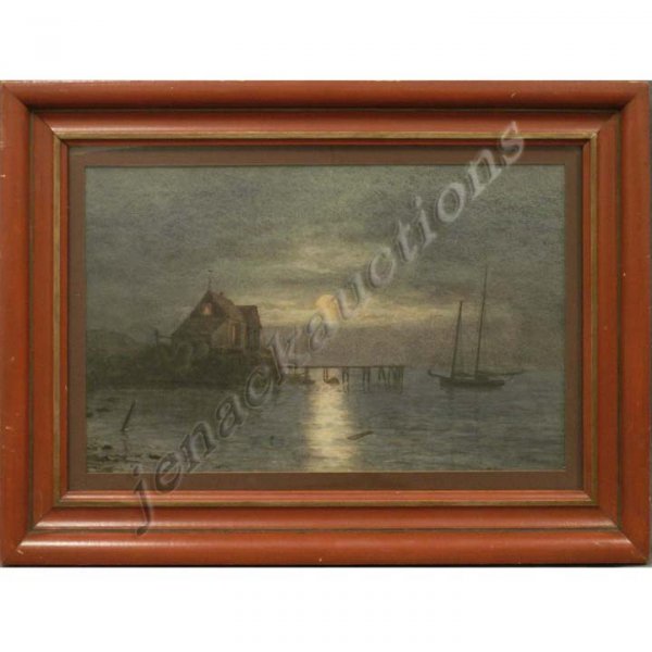1024: WATERCOLOR, EVENING CALM, SIGNED J.C. NICOLL N.A.