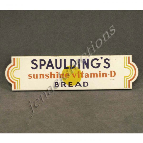 43: VINTAGE ENAMELED ADVERTISING SIGN, SPAULDING BREAD