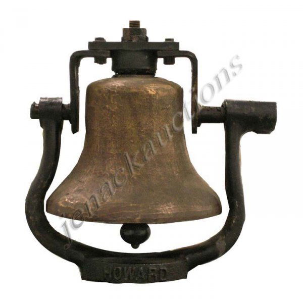79: VINTAGE HOWARD BRONZE RR LOCOMOTIVE BELL