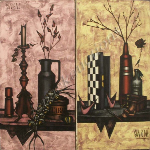 374: 2 OIL PAINTINGS ON CANVAS, SIGNED SAVIGNE - Sep 20, 2009 | William ...