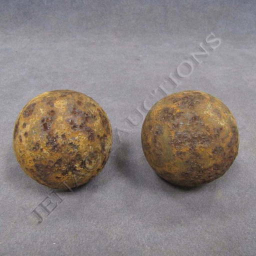 Lot (2) 2 Pound Solid Shot Cannon Balls