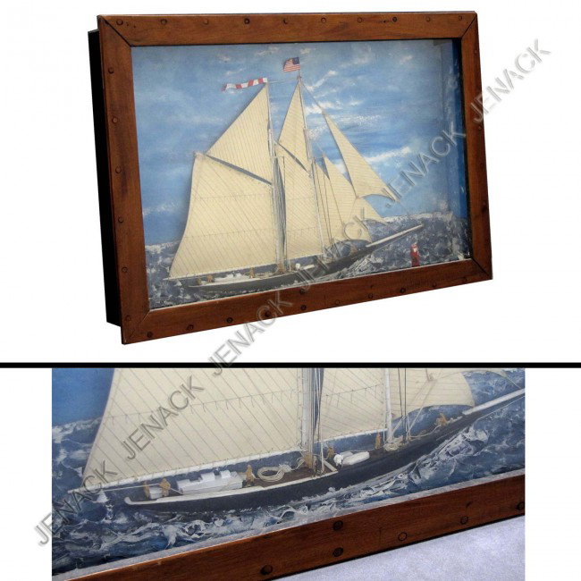 43: VINTAGE DIORAMA, "SCHOONER GERTRUDE L. THEBAUD"