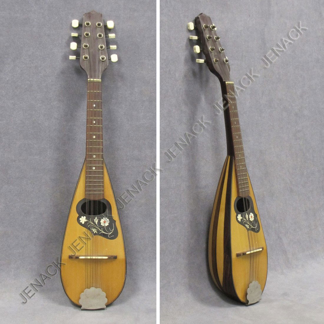 12: VINTAGE ITALIAN INLAID MELON-BACK MANDOLIN