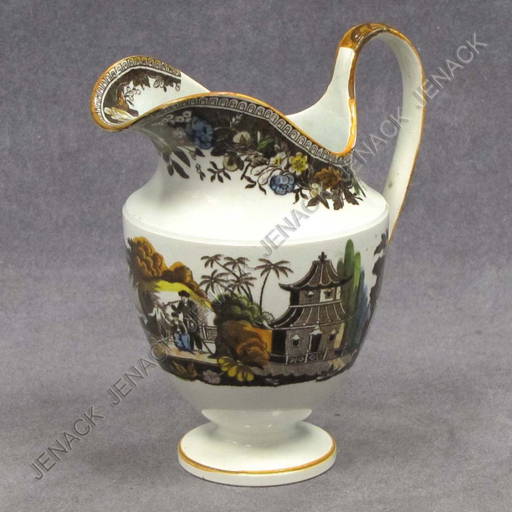 Salopian Ware "oriental Views" Cream Pitcher