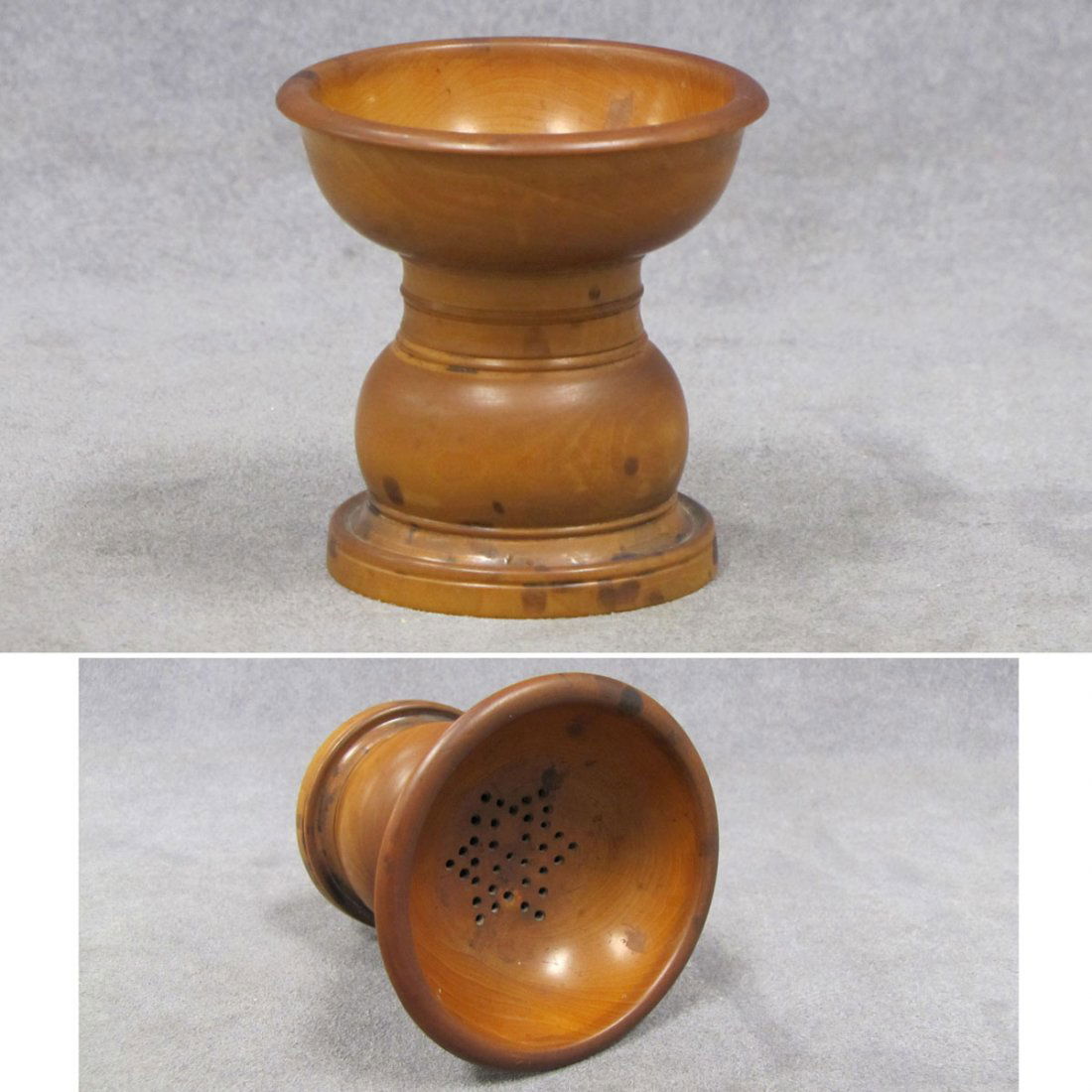 TURNED TREENWARE POUNCE POT SHAKER/INK SANDER