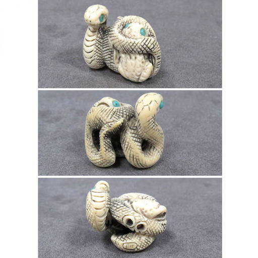 Japanese Carved Ivory Netsuke, Constrictor Snake